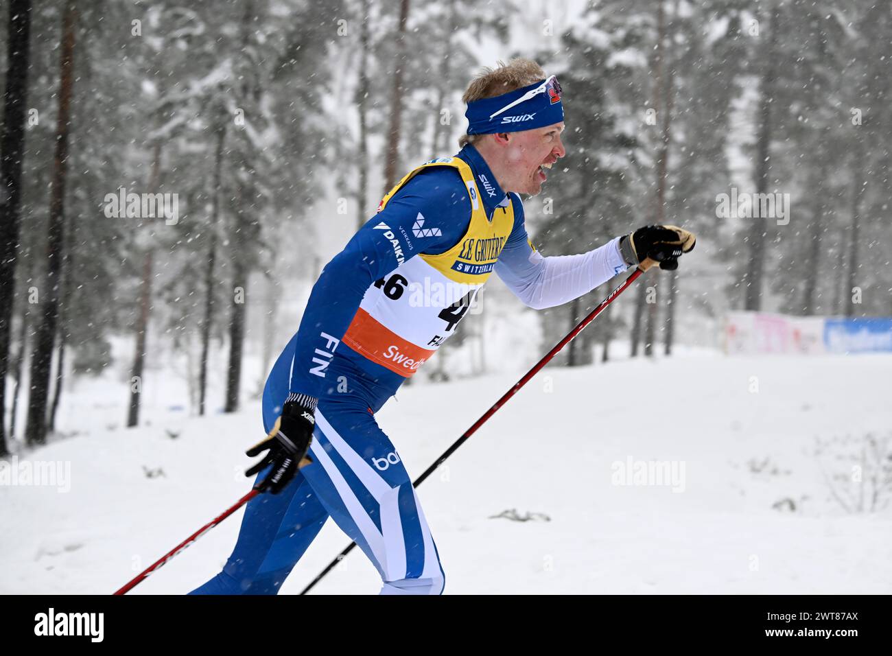 Falun, Sweden. 16th Mar, 2024. Iivo Niskanen, Finland, in action during ...