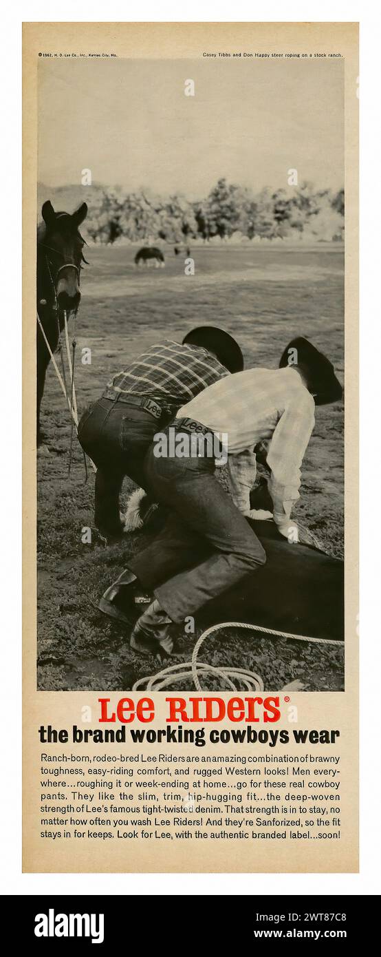 Lee Riders (1962) - Vintage american magazine press advertising Stock ...