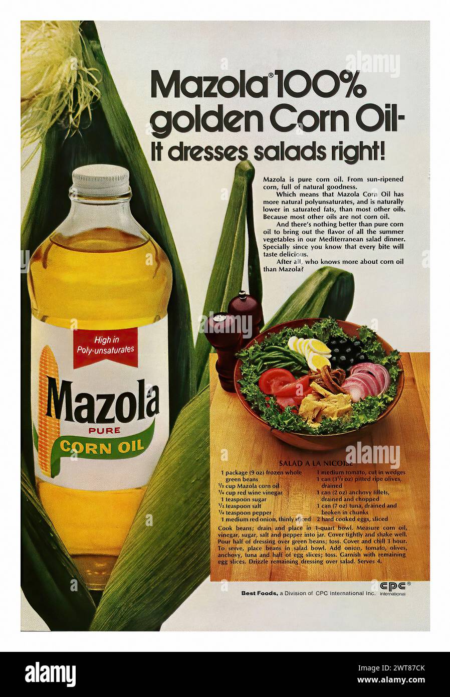 Mazola Pure Corn Oil - Vintage american magazine press advertising ...
