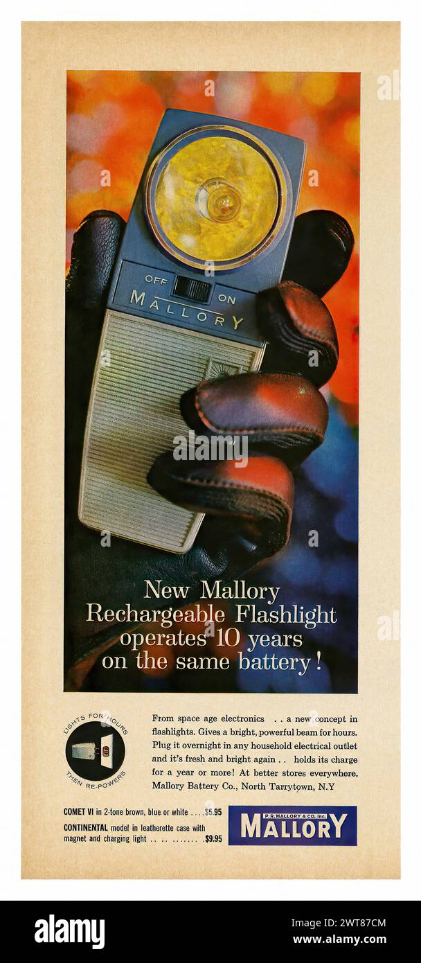 Mallory Rechargeable Flashlight (1962) - Vintage american magazine ...