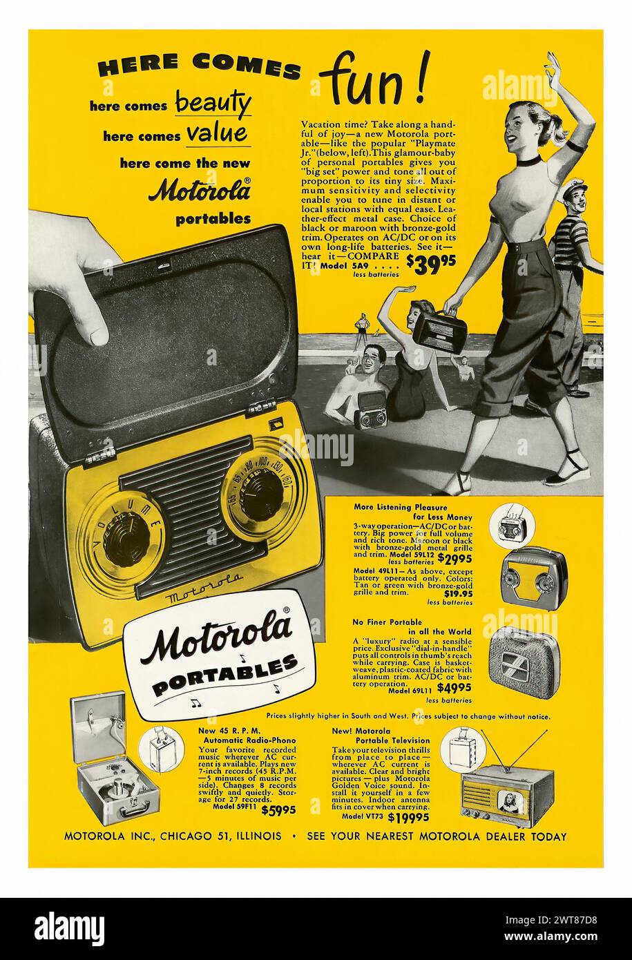 Motorola Portables (1949) - Vintage american magazine press advertising ...