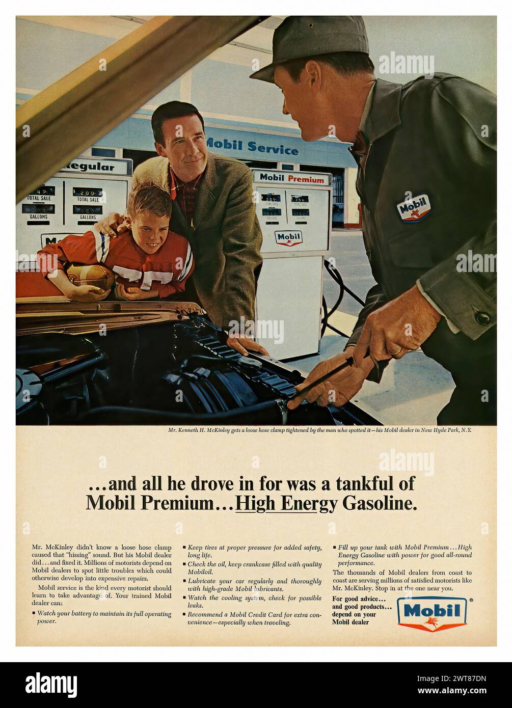 Mobil (1965) - Vintage american magazine press advertising Stock Photo ...