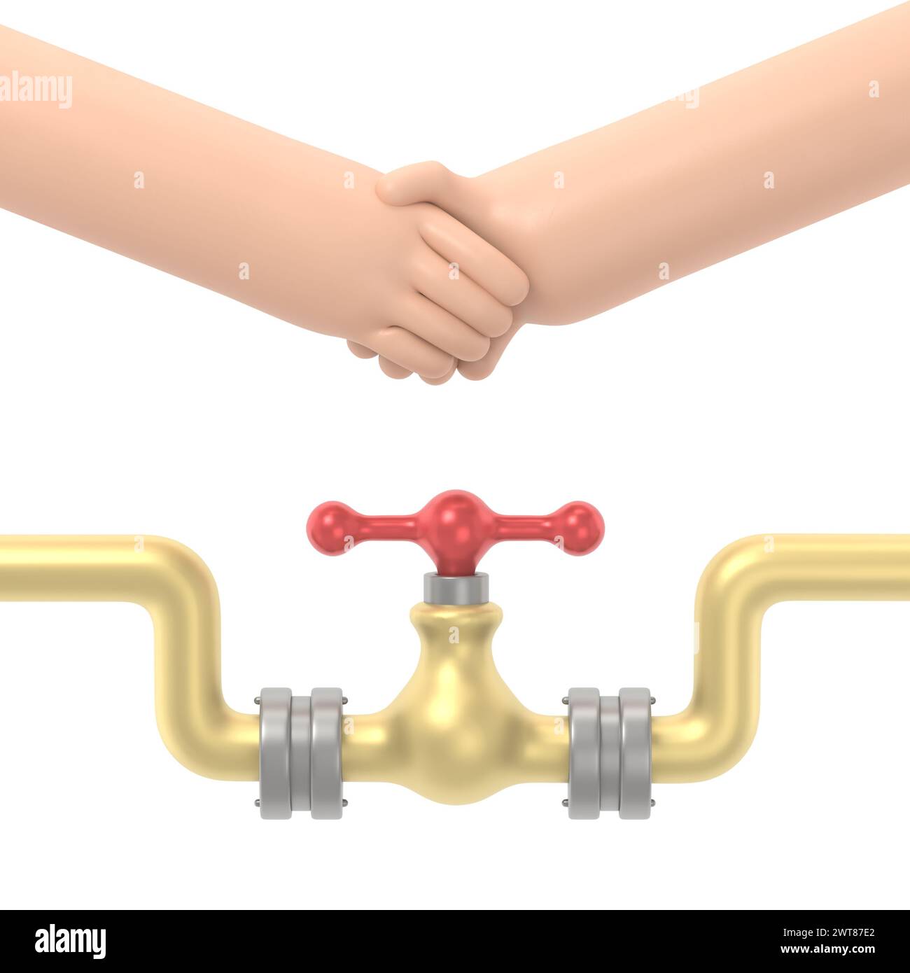 Oil deal concept. Arabs businessmen handshake at a meeting. 3D ...