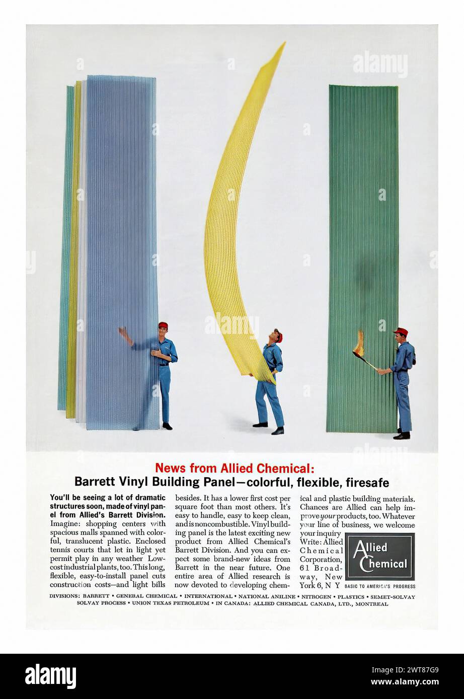 News from Allied Chemical - Vintage american magazine press advertising ...