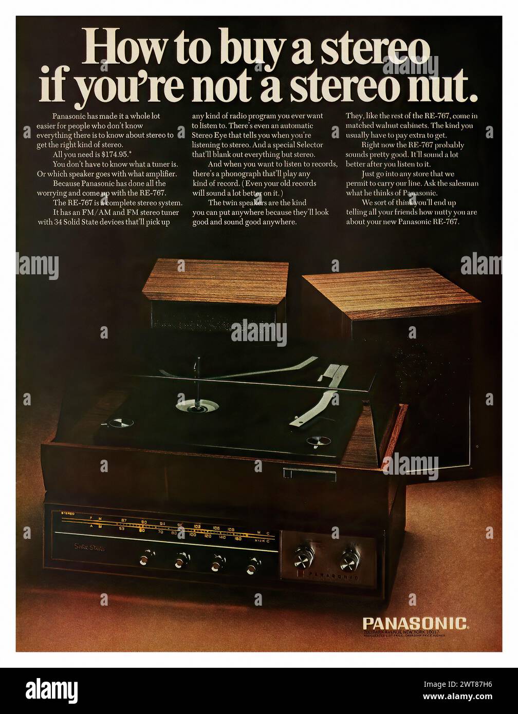 Panasonic (1967) - Vintage american magazine press advertising Stock ...