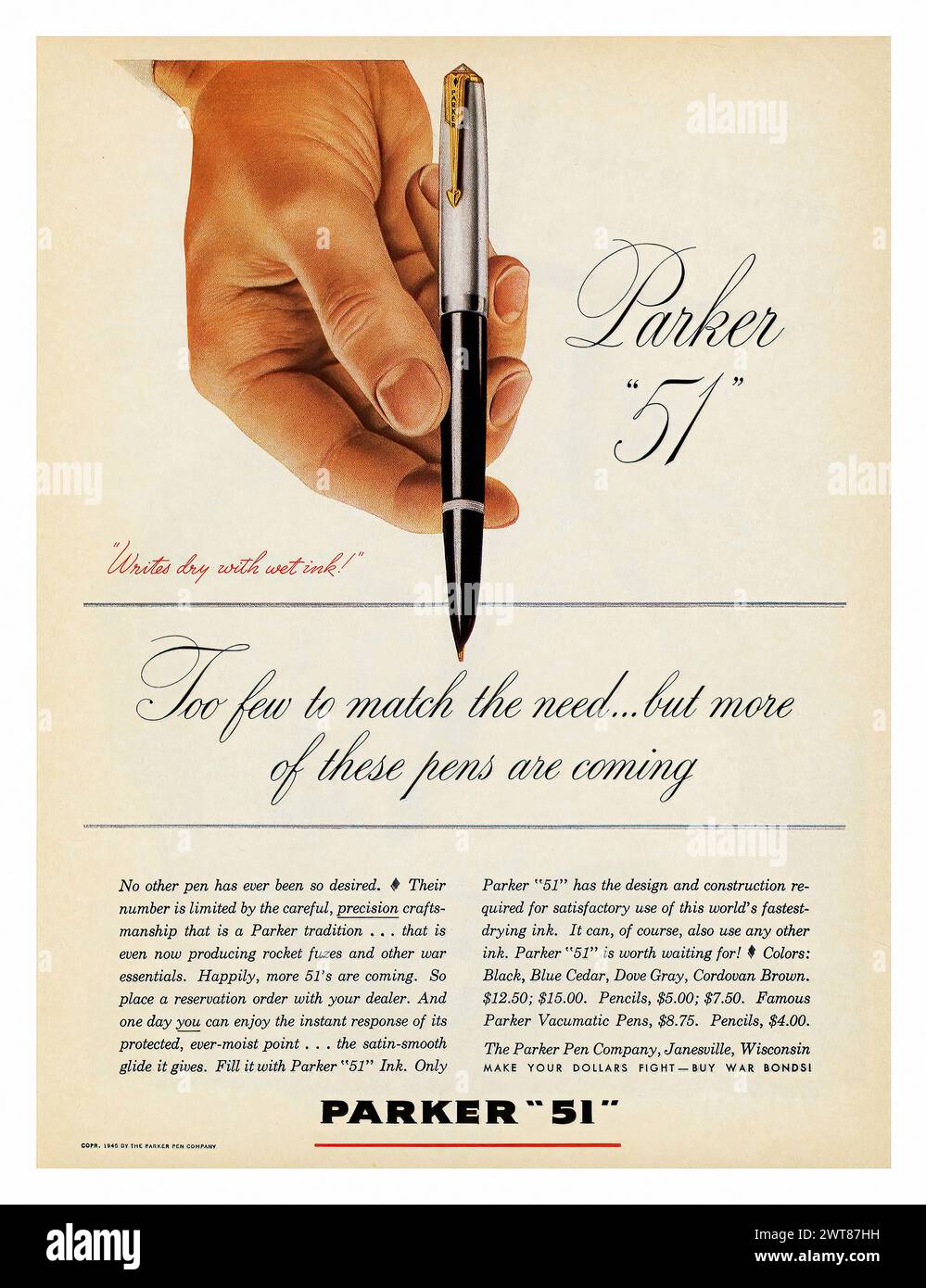 Parker Pen Company (1945) - Vintage american magazine press advertising ...