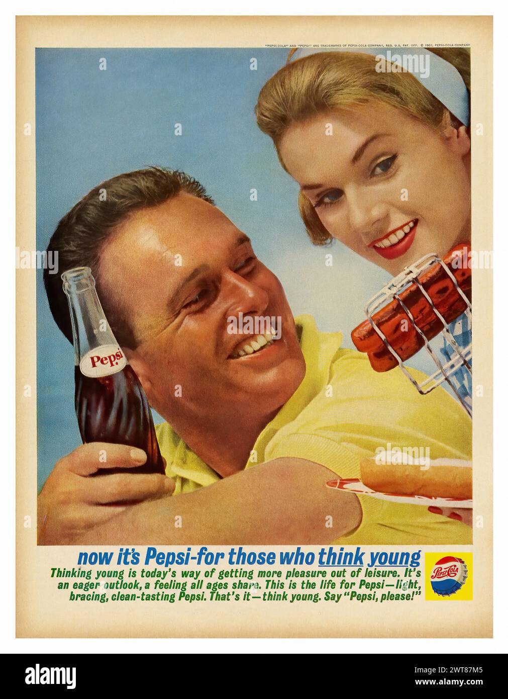 Pepsi (1962) - Vintage american magazine press advertising Stock Photo ...