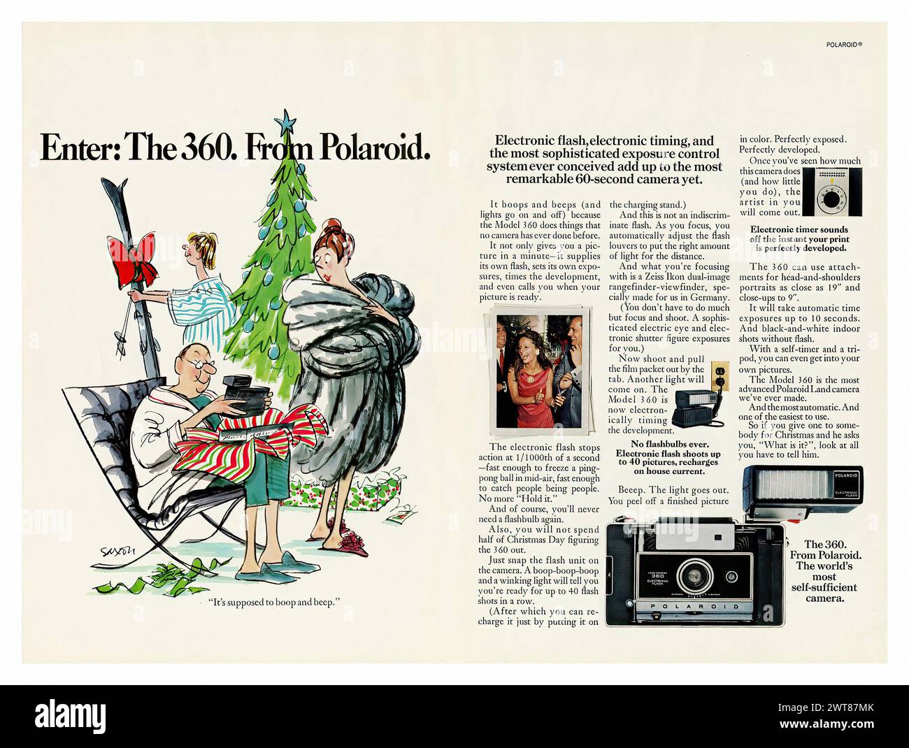 Polaroid 360 (1969) - Vintage american magazine press advertising Stock ...