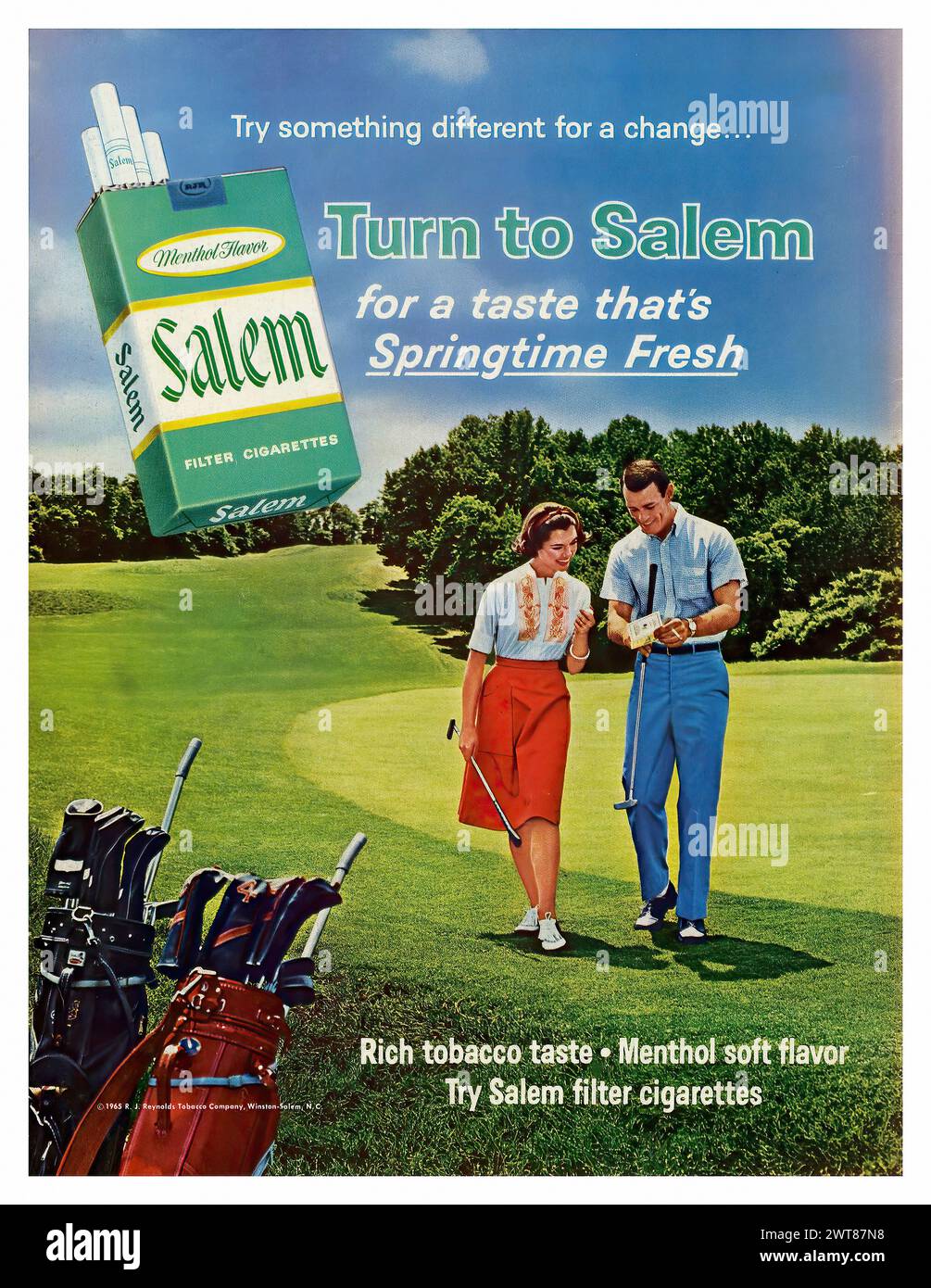 Salem (1965) - Vintage american magazine press advertising Stock Photo ...