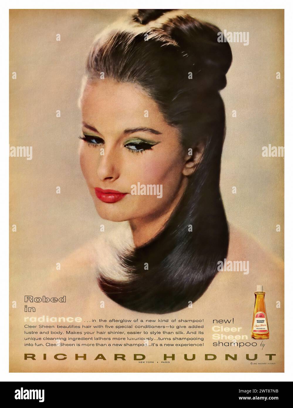 Richard Hudnut Cleer Sheen Shampoo (1962) - Vintage american magazine ...