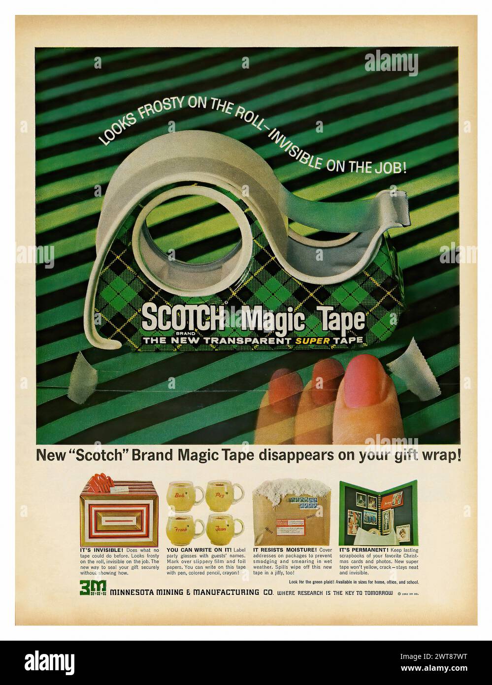 Scotch Magic Tape (1962) - Vintage american magazine press advertising ...