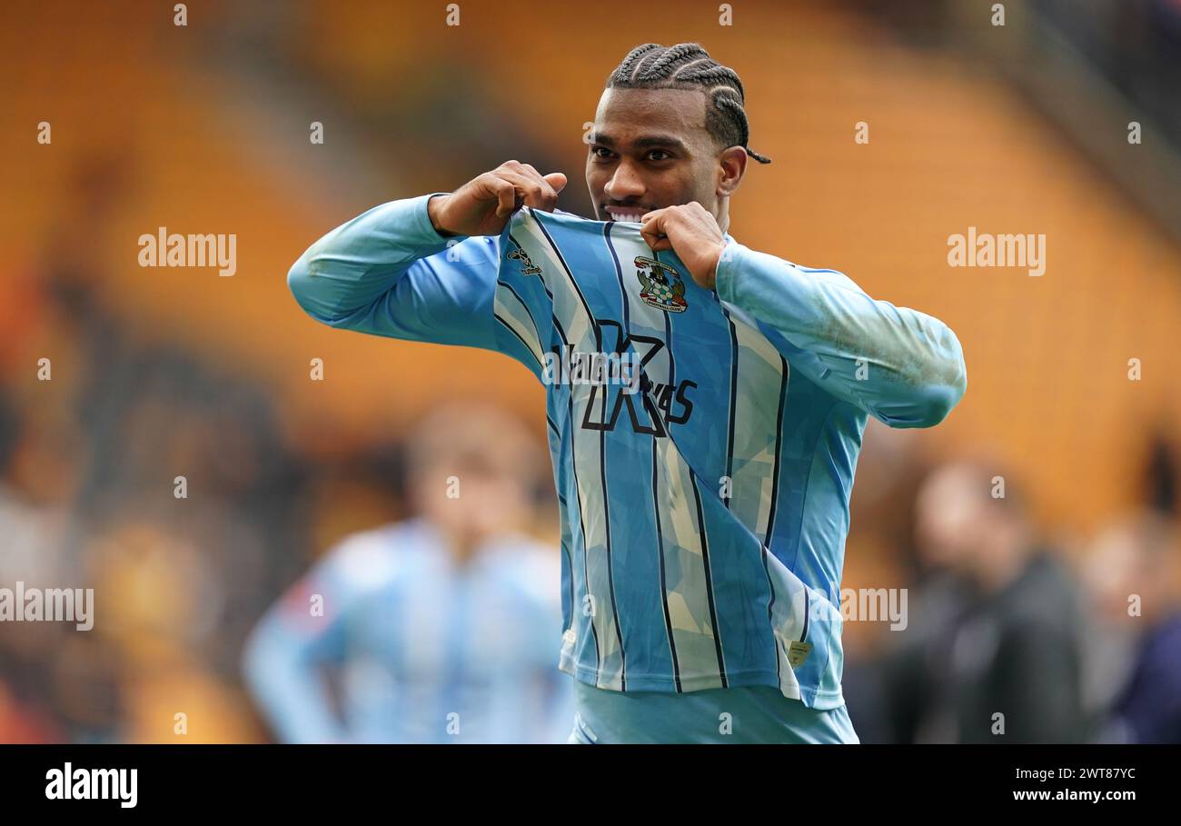 Coventry City's Haji Wright celebrates after the Emirates FA Cup ...