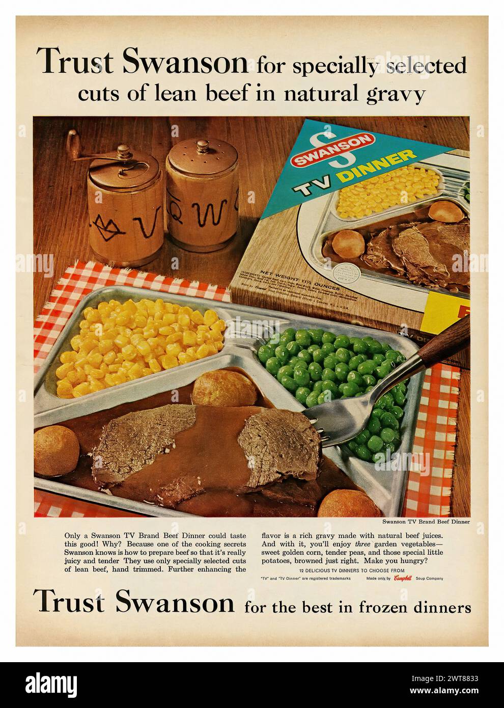 Swanson (1962) - Vintage american magazine press advertising Stock ...