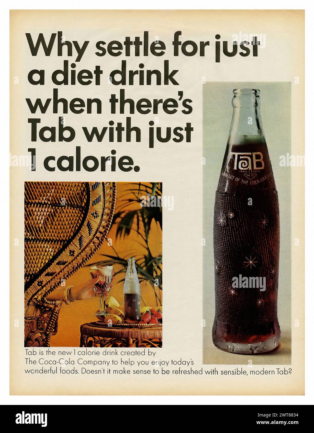 Tab (1965) - Vintage american magazine press advertising Stock Photo ...