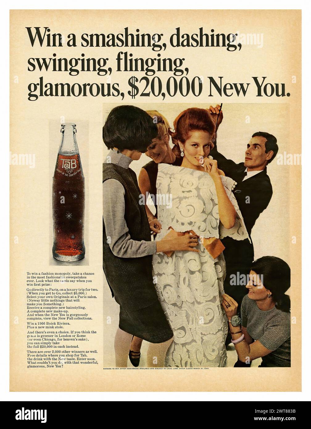 Tab (1966) - Vintage american magazine press advertising Stock Photo ...