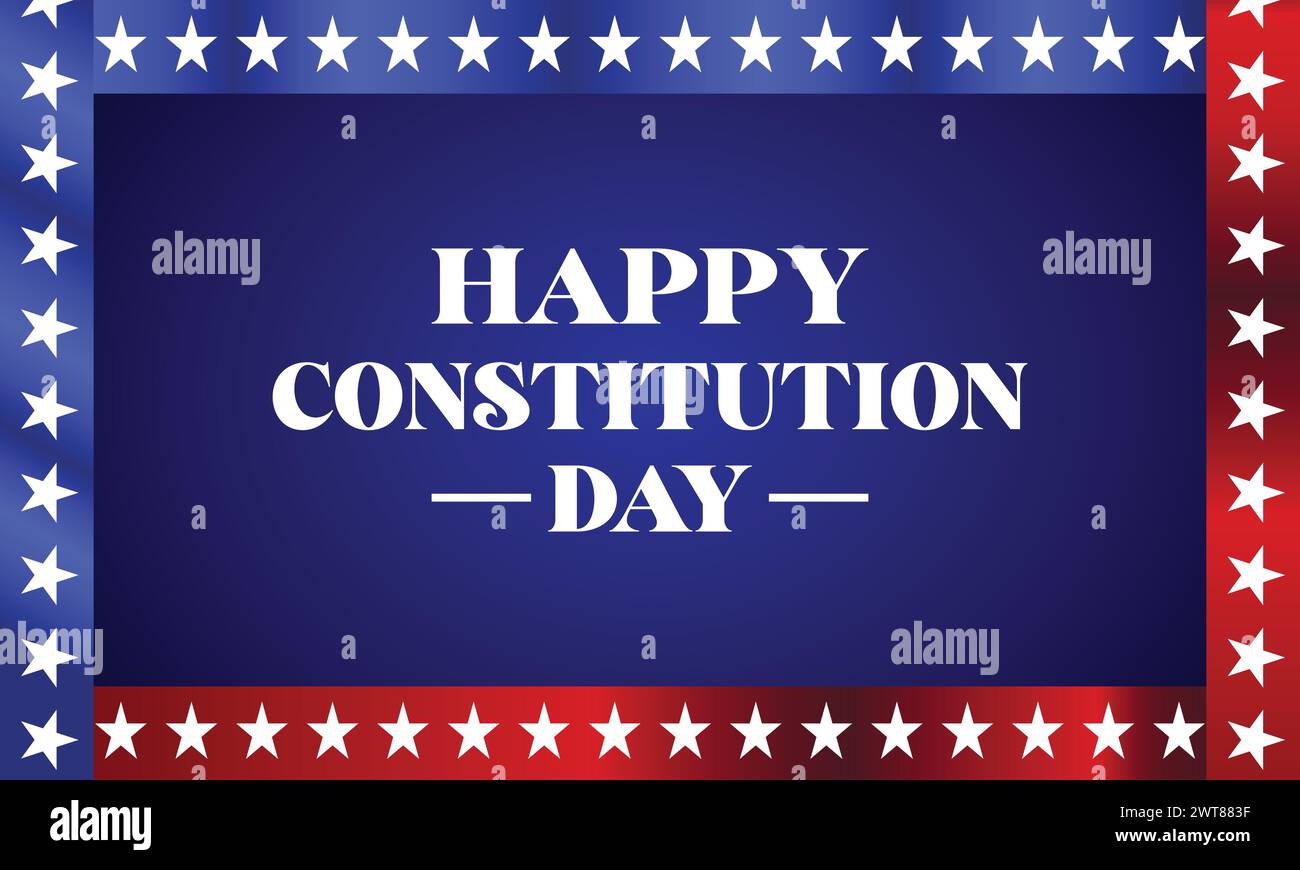 Happy Constitution Day text with usa flag illustration design Stock ...