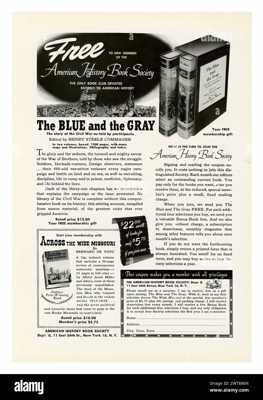 The Blue and the Gray (1952) - Vintage american magazine press ...