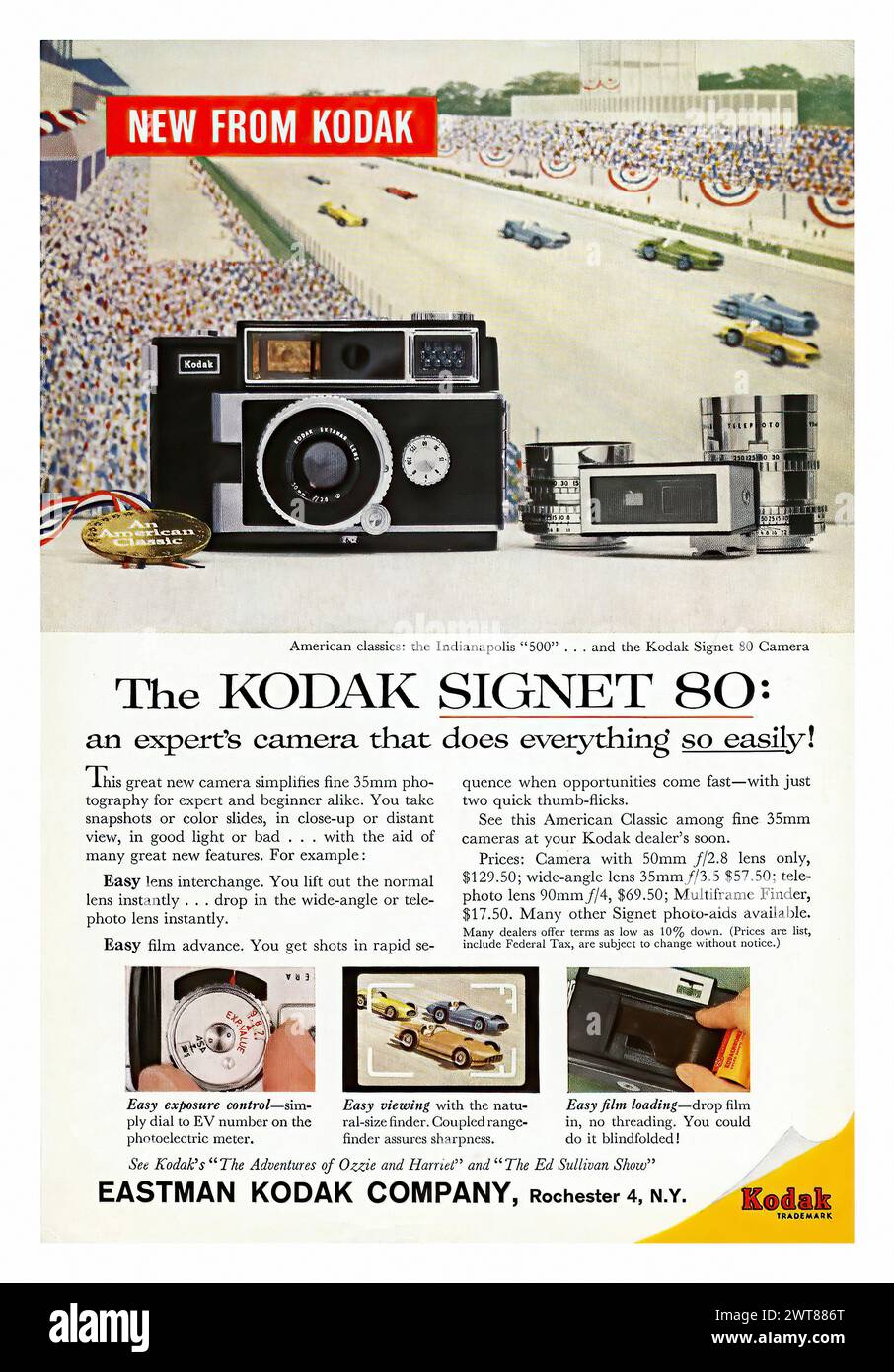 The Kodak Signet 80 - Vintage american magazine press advertising Stock ...