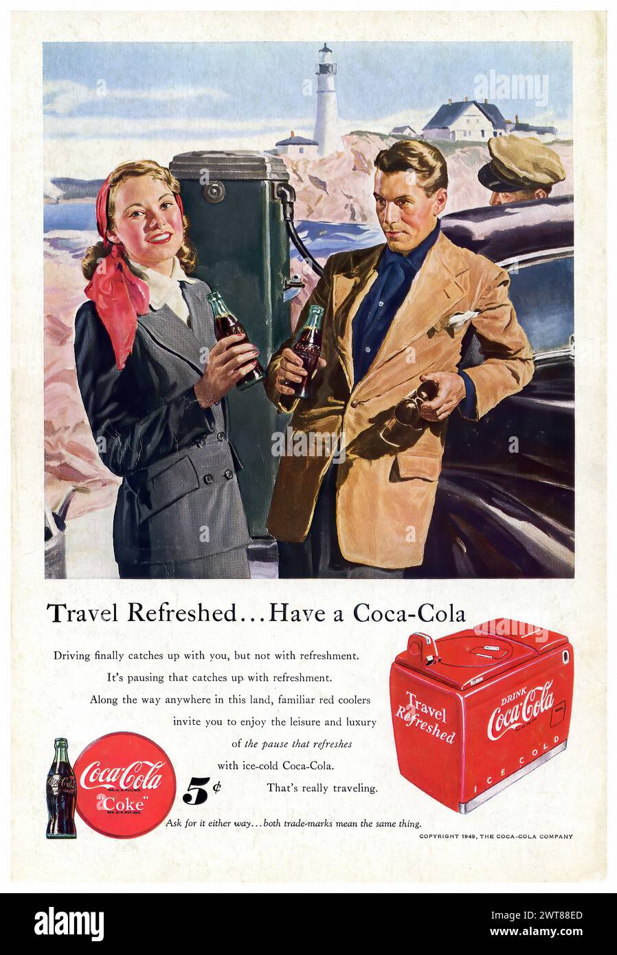 Travel Refreshed... - Vintage american magazine press advertising Stock ...
