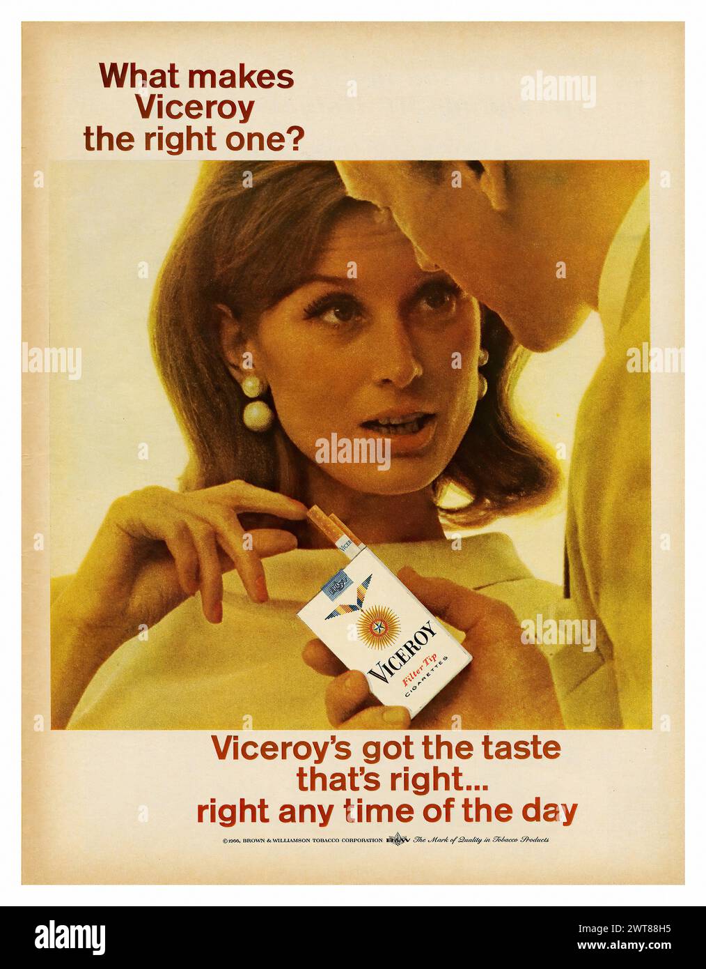 Viceroy (1966) - Vintage american magazine press advertising Stock ...