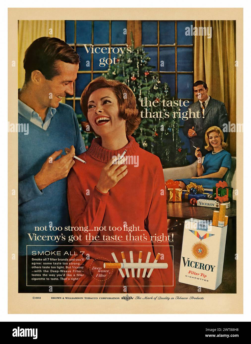 Viceroy (1963) - Vintage american magazine press advertising Stock ...