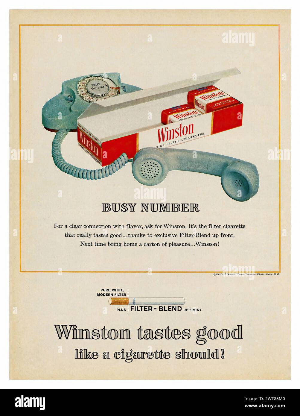 Winston Cigarettes (1963) - Vintage american magazine press advertising ...