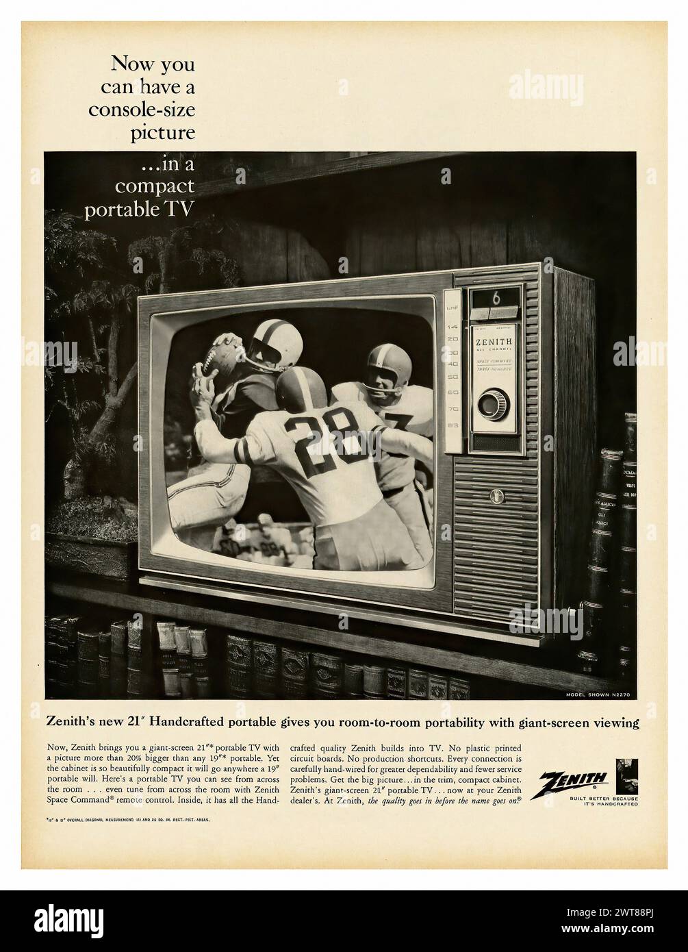 Zenith (1965) - Vintage american magazine press advertising Stock Photo ...