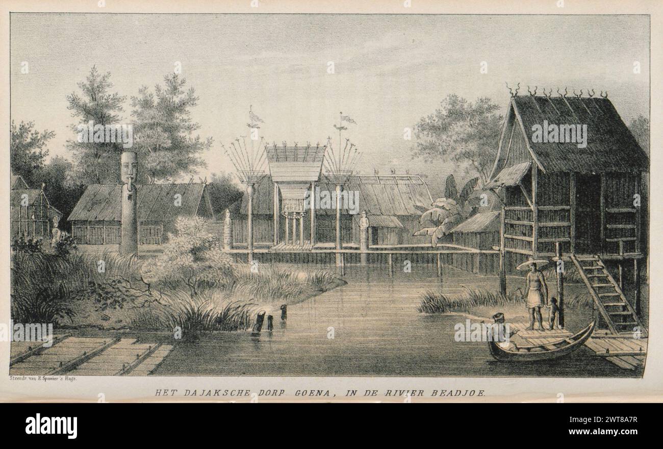 Het Dajaksche Dorp Goena, In De Rivier Beadjoe Stock Photo - Alamy