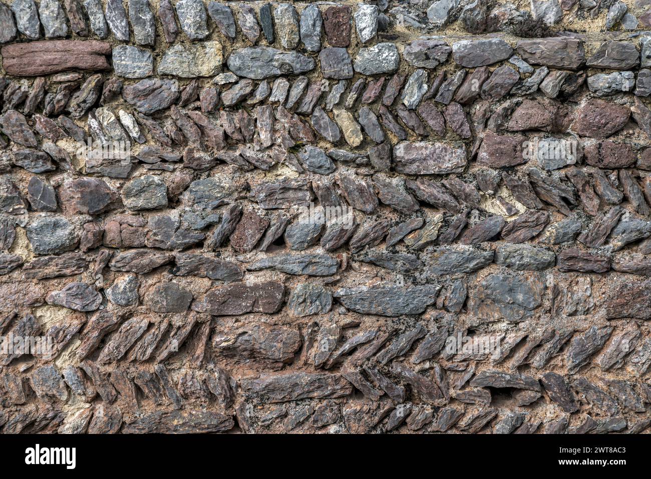 Pattern of stones in the Rocabruna Castle Walls, Catalonia Stock Photo ...