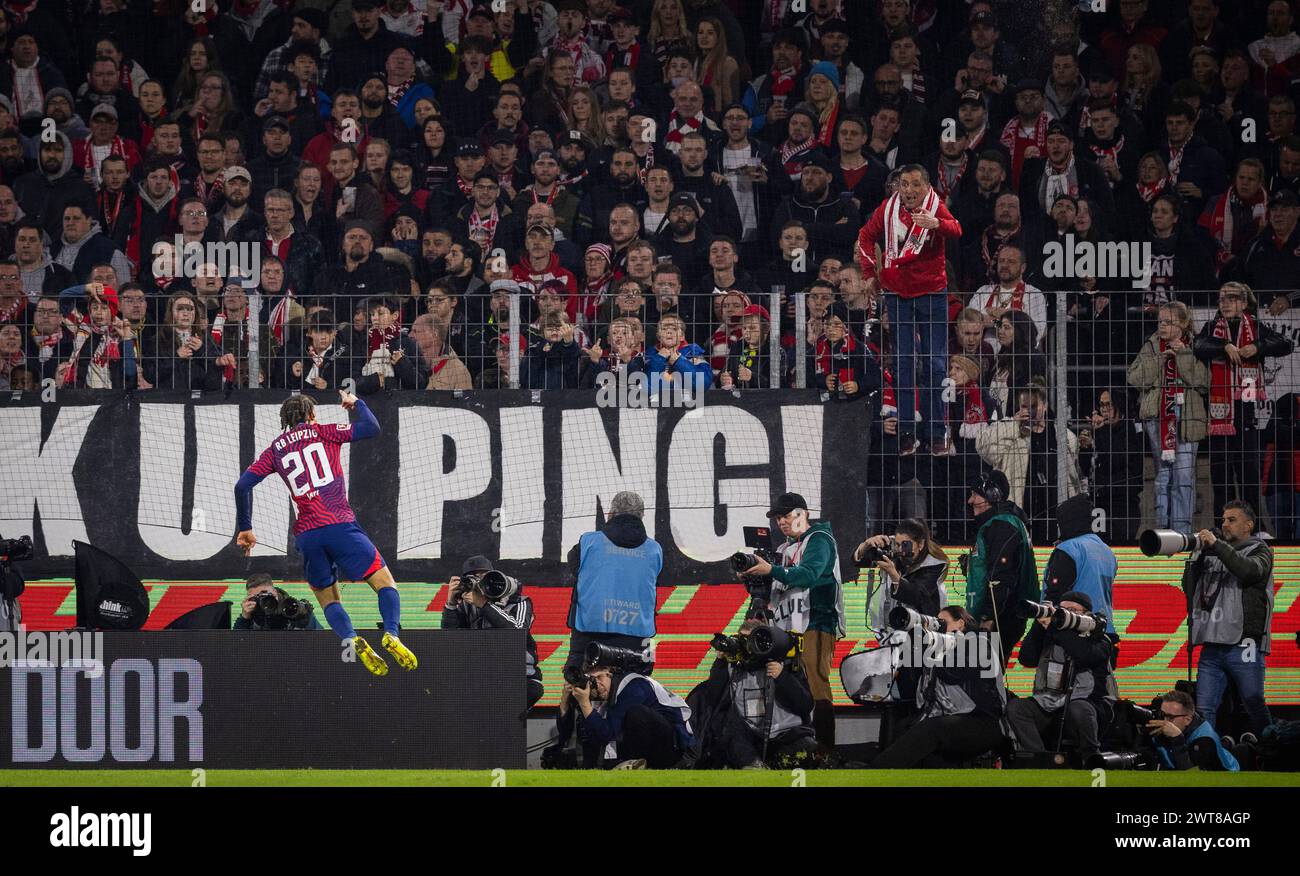 Köln, Germany. 15th Mar 2024. Torjubel: Xavi Simons (RBL) 1. FC Köln ...