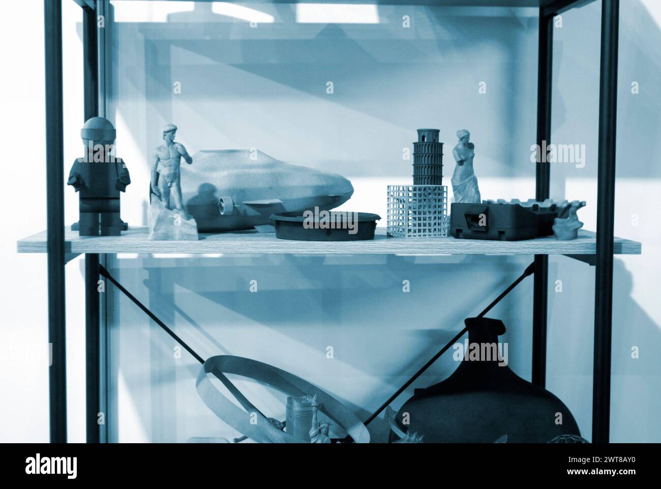 Many different art models from polyamide powder printed on 3D printer ...