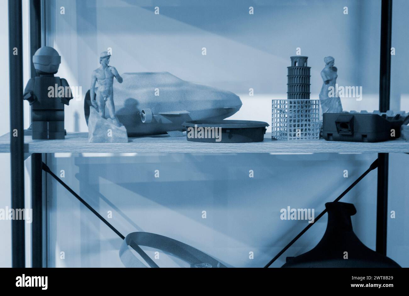 Many different art models from polyamide powder printed on 3D printer ...