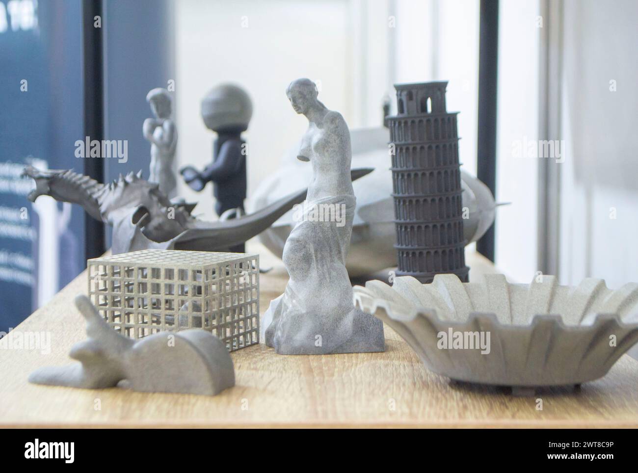 Many different art models from polyamide powder printed on 3D printer ...