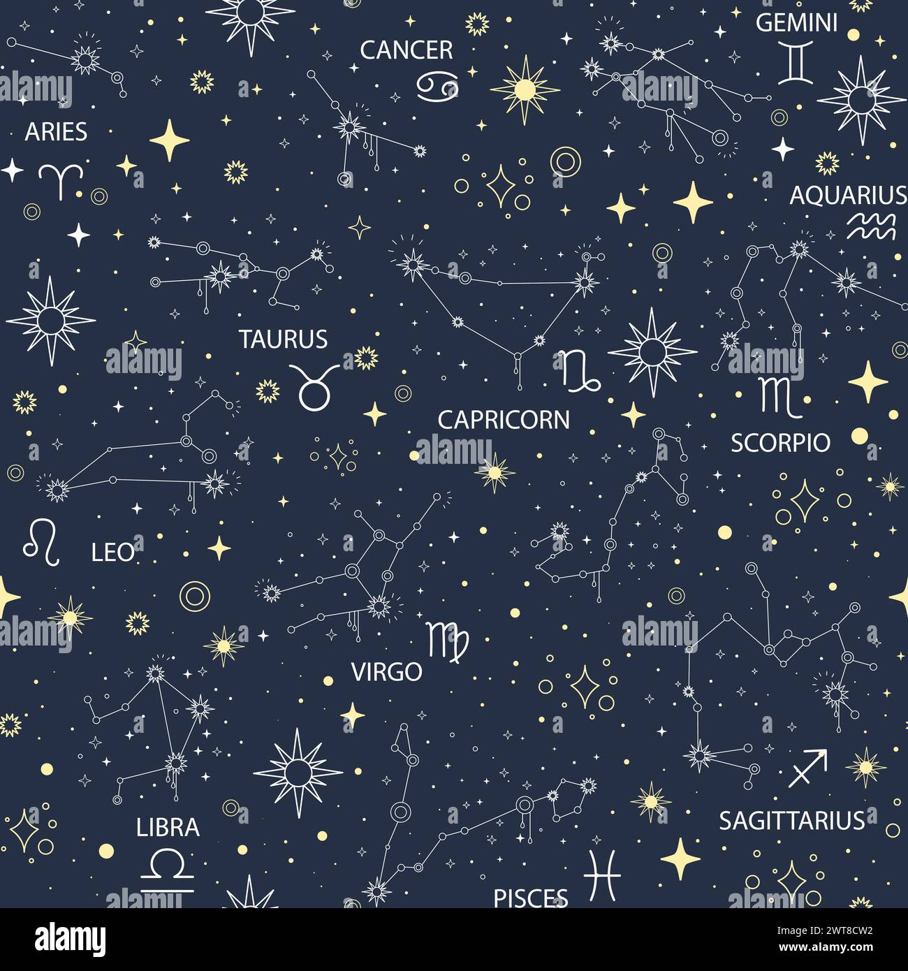 Space Galaxy constellation vector seamless pattern Stock Vector Image ...