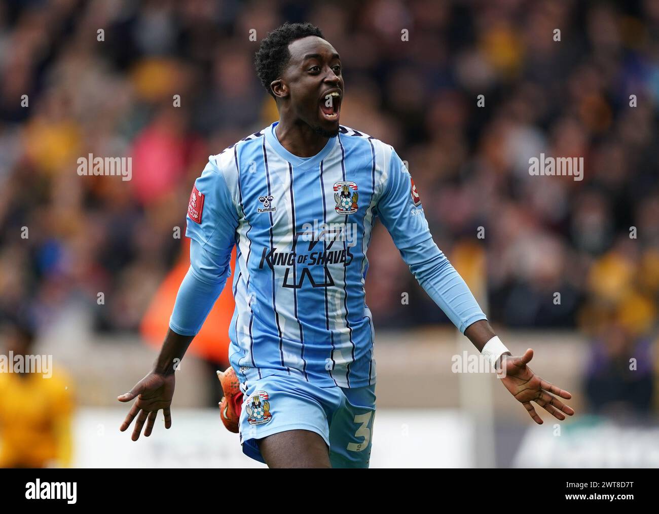 Coventry City's Fabio Tavares celebrates after team-mate Ellis Simms ...