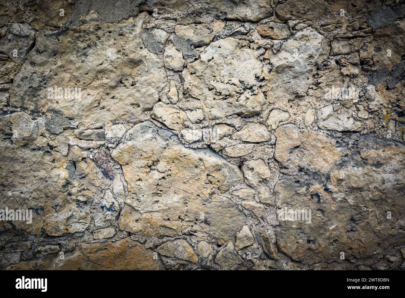 Stone wall texture background - with stones of different sizes Stock ...