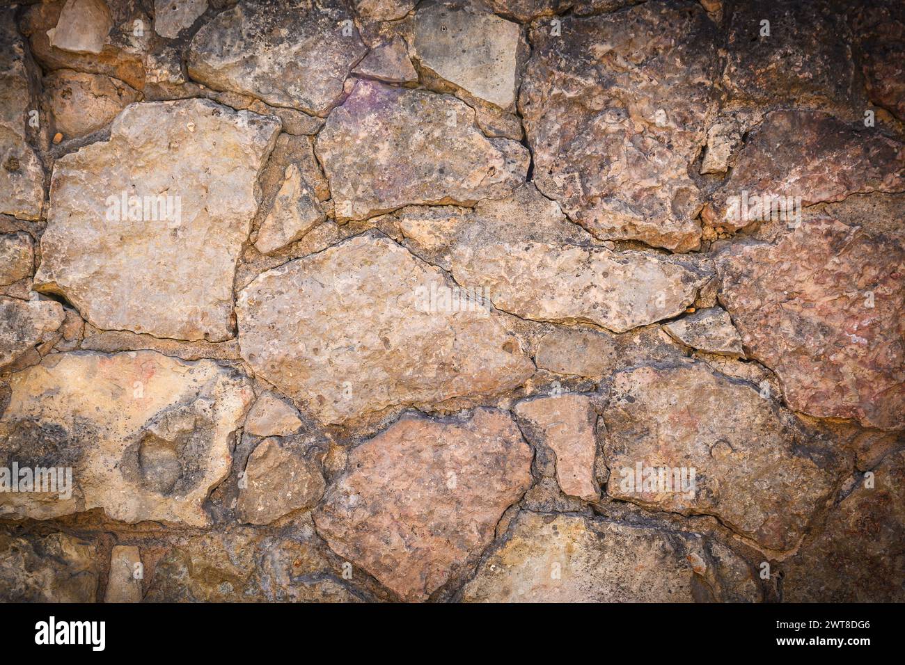 Stone wall texture background - with stones of different sizes 1 Stock ...