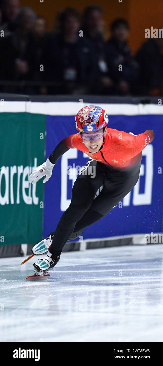 Rotterdam, Netherlands. 16th Mar, 2024. Sun Long of China competes ...