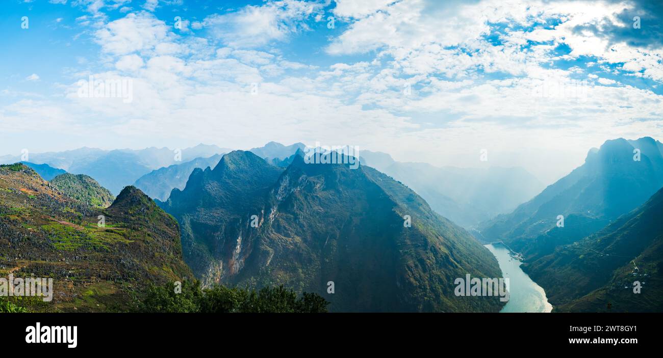 Ha Giang landscape with Nho Que river between mountains in Ha Giang ...