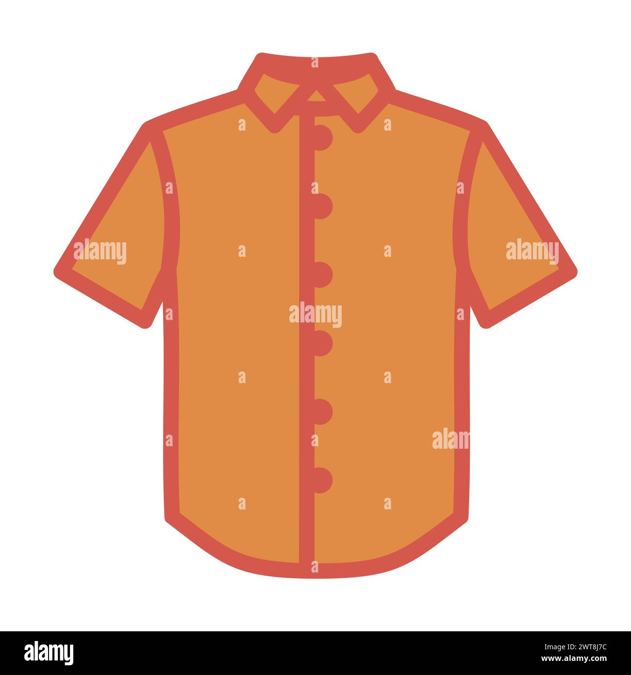 Cartoon Orange Collared Half Sleeve Shirt Icon Stock Vector Image & Art ...