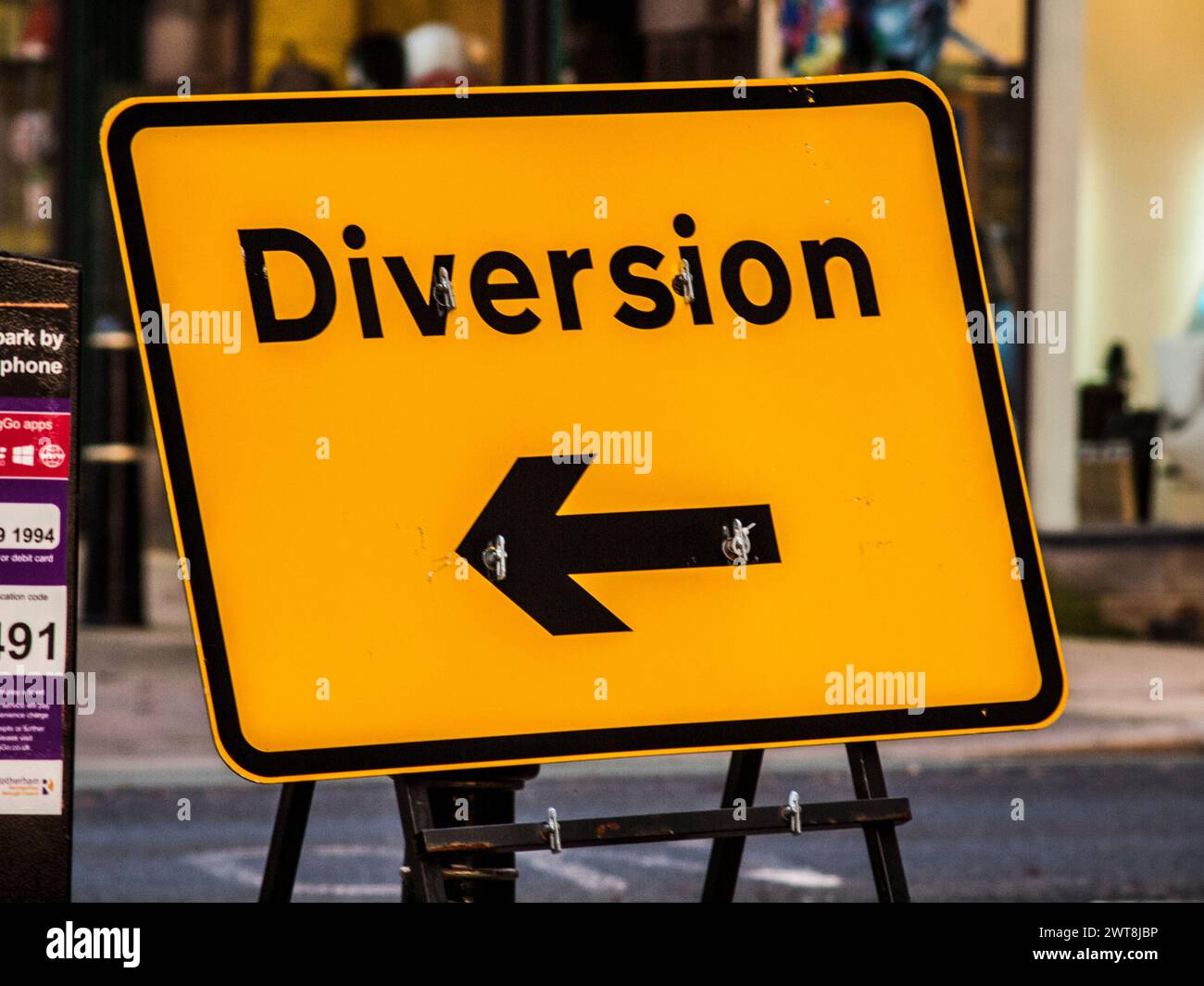 Diversion road sign, junction of Market St and Corporation St ...