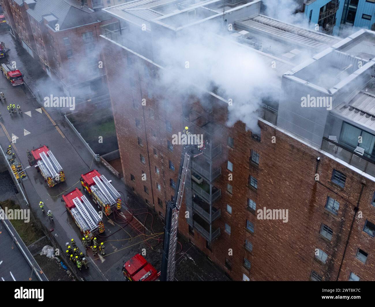 Edinburgh, Scotland, UK. 14th March, 2024. Aerial views of fire in ...