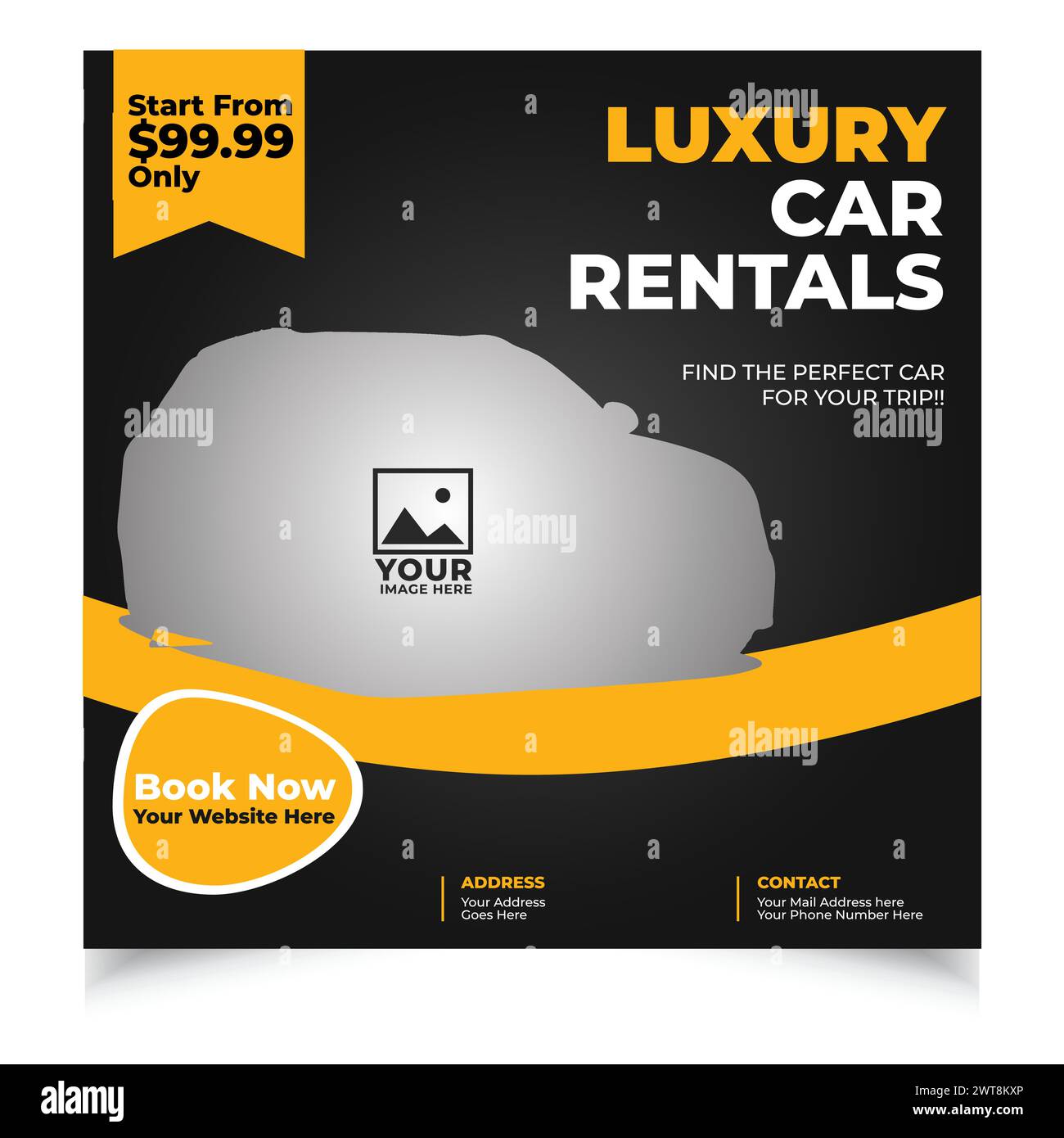 Car rent Brochure Flyer design Layout template Stock Vector Image & Art ...