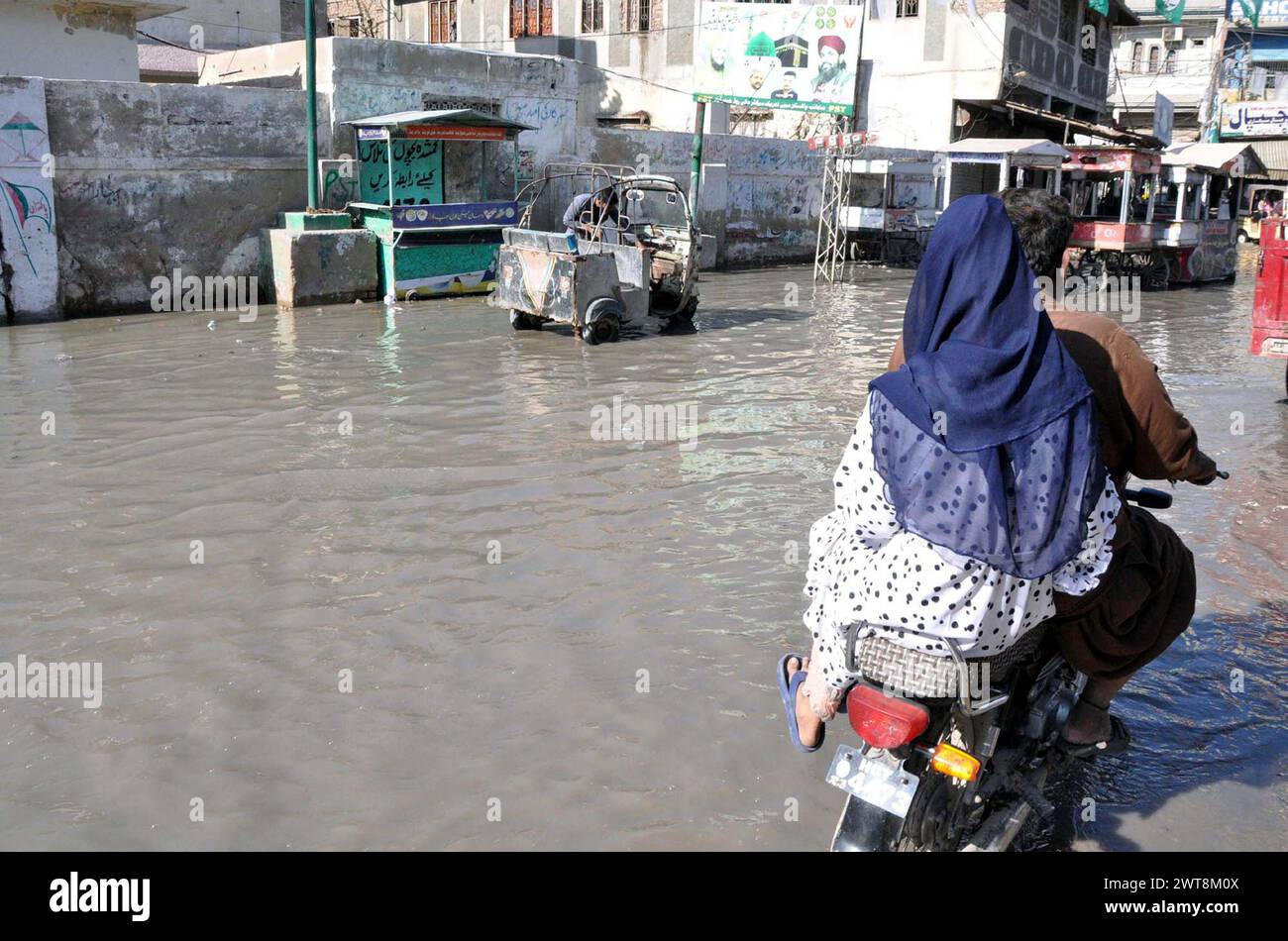 Inundated road by overflowing sewerage water, creating problems for ...
