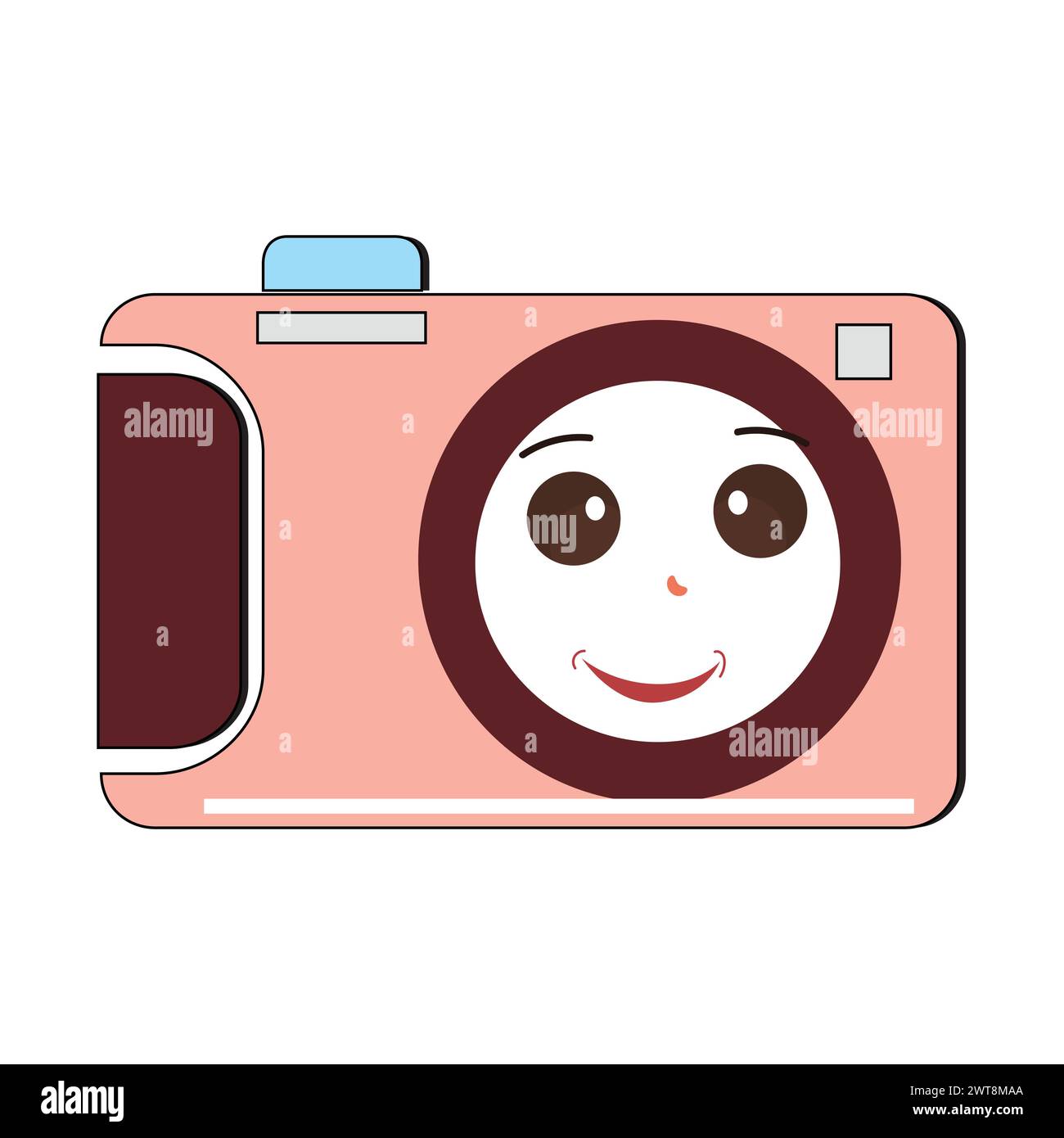 Camera Retro Mascot Character cartoon, camera mascot is smiling and ...