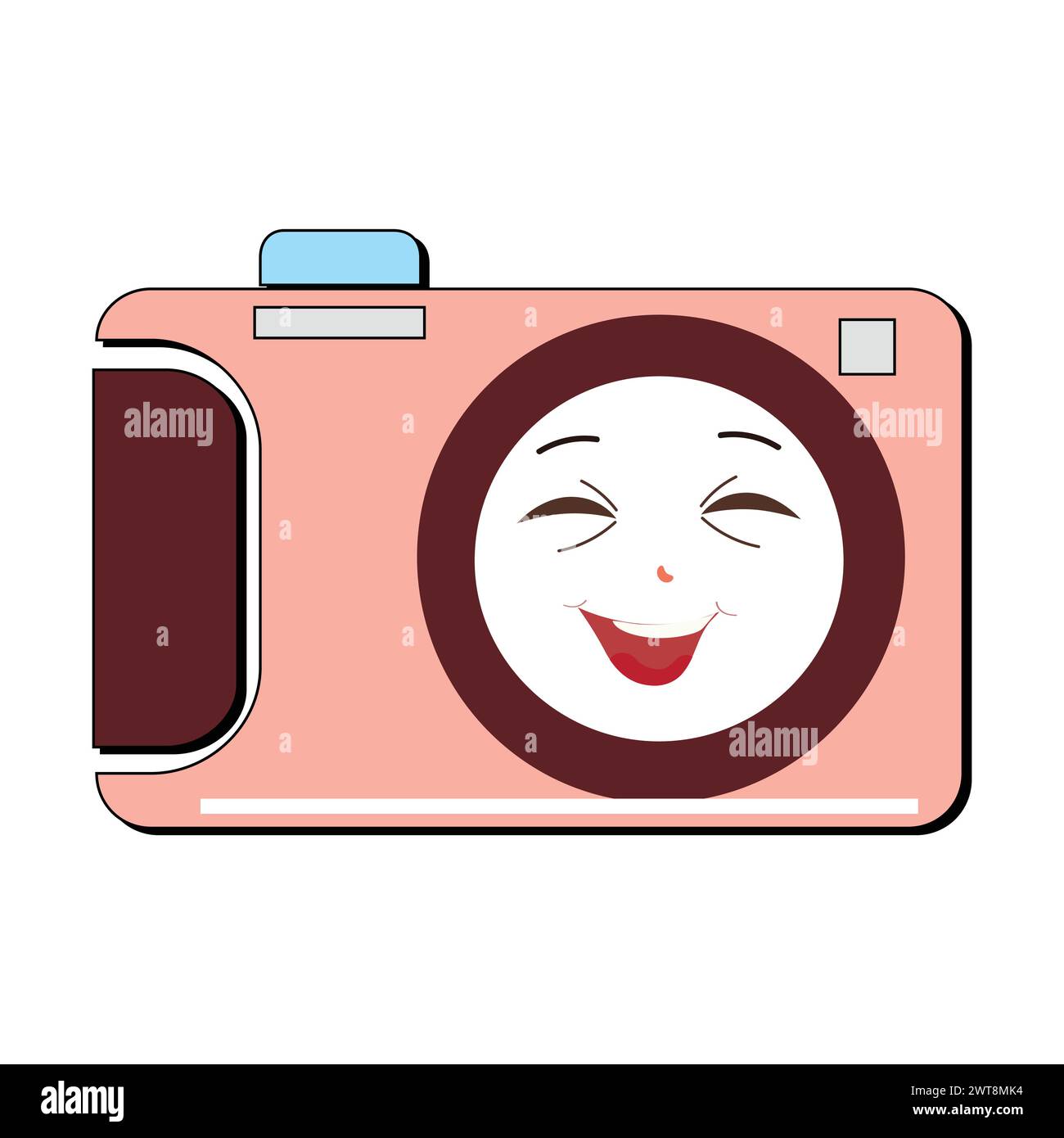 Camera Retro Mascot Character cartoon, camera mascot is smiling and ...