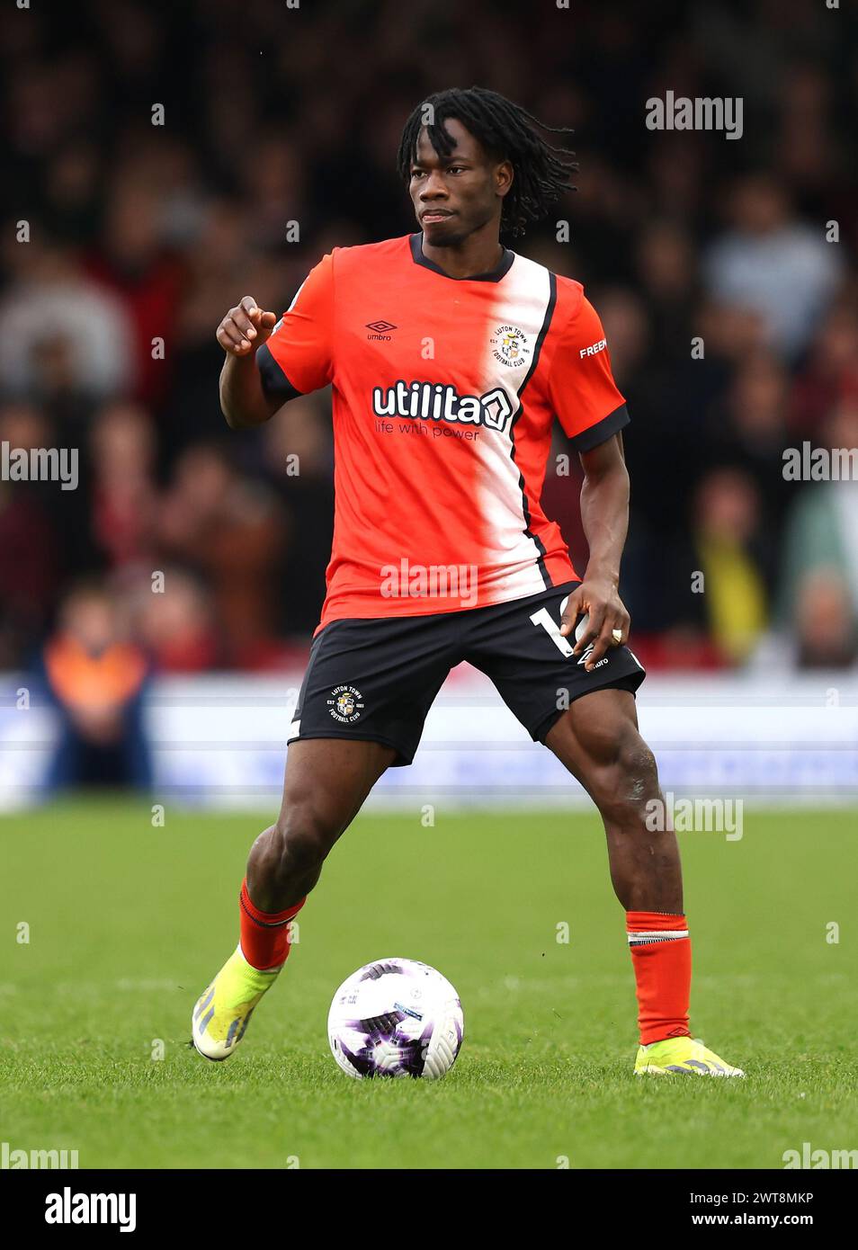 Luton Town's Issa Kabore in action during the Premier League match at ...