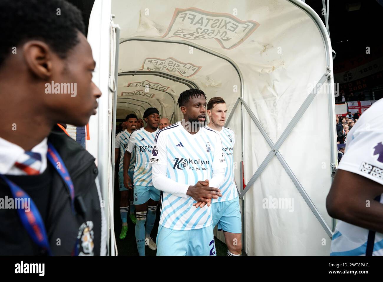 Nottingham Forest's Divock Origi (centre) and Chris Wood (right) walk ...