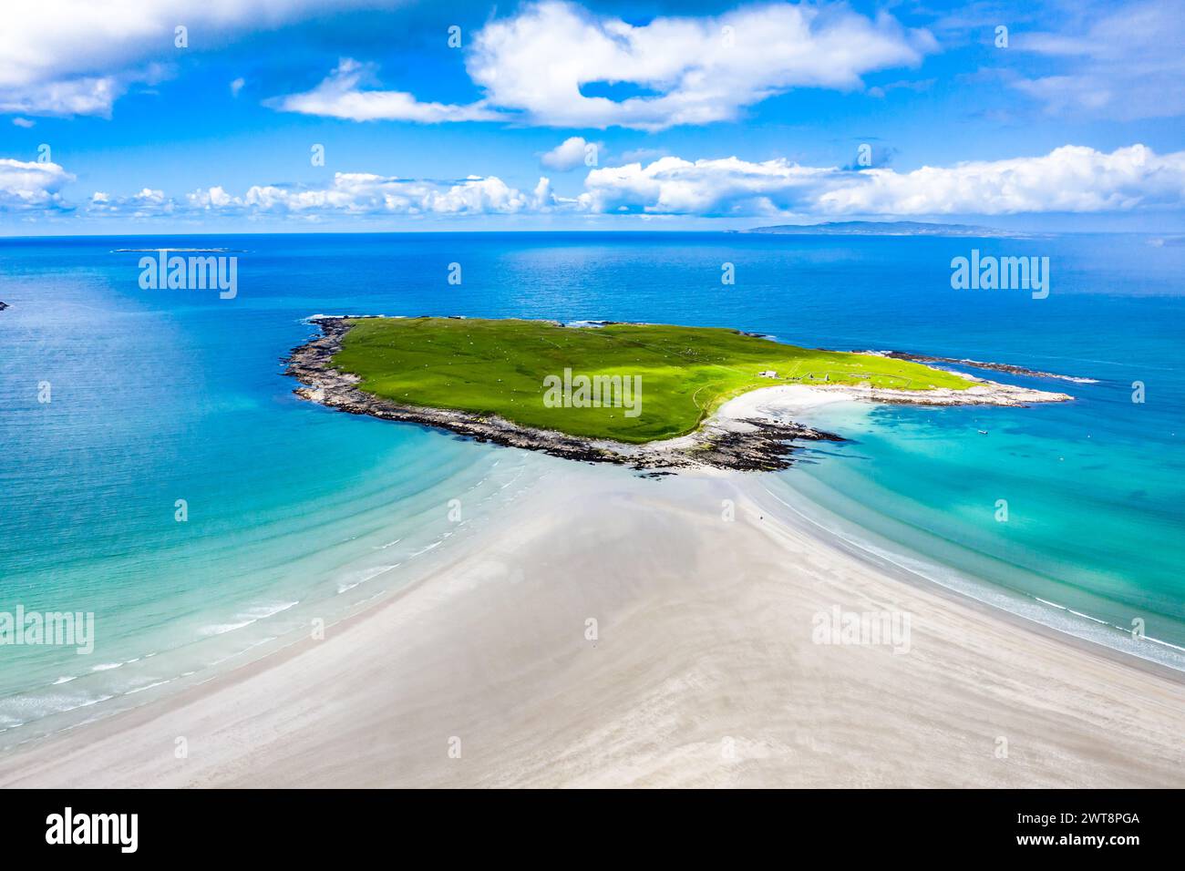 Aerial view of the Inishkeel and the awarded Narin Beach by Portnoo ...