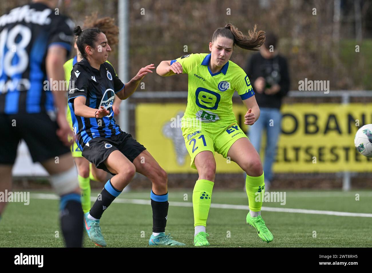 Aalter, Belgium. 16th Mar, 2024. Rania Boutiebi (11) of Club YLA ...
